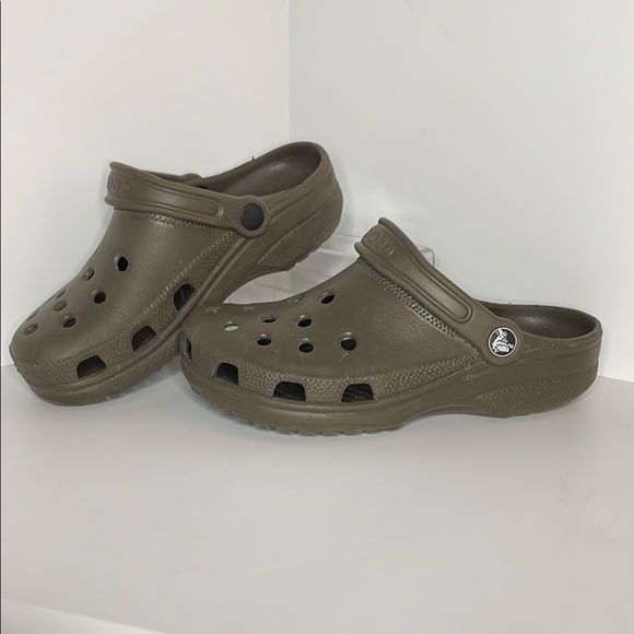 CROCS | Shoes | Crocs Brown Clogs With Ventilation And Heel Strap ...